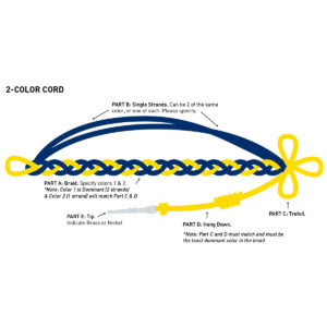 Custom Two-Color Metallic and Nylon Citation Cord | Band Shoppe