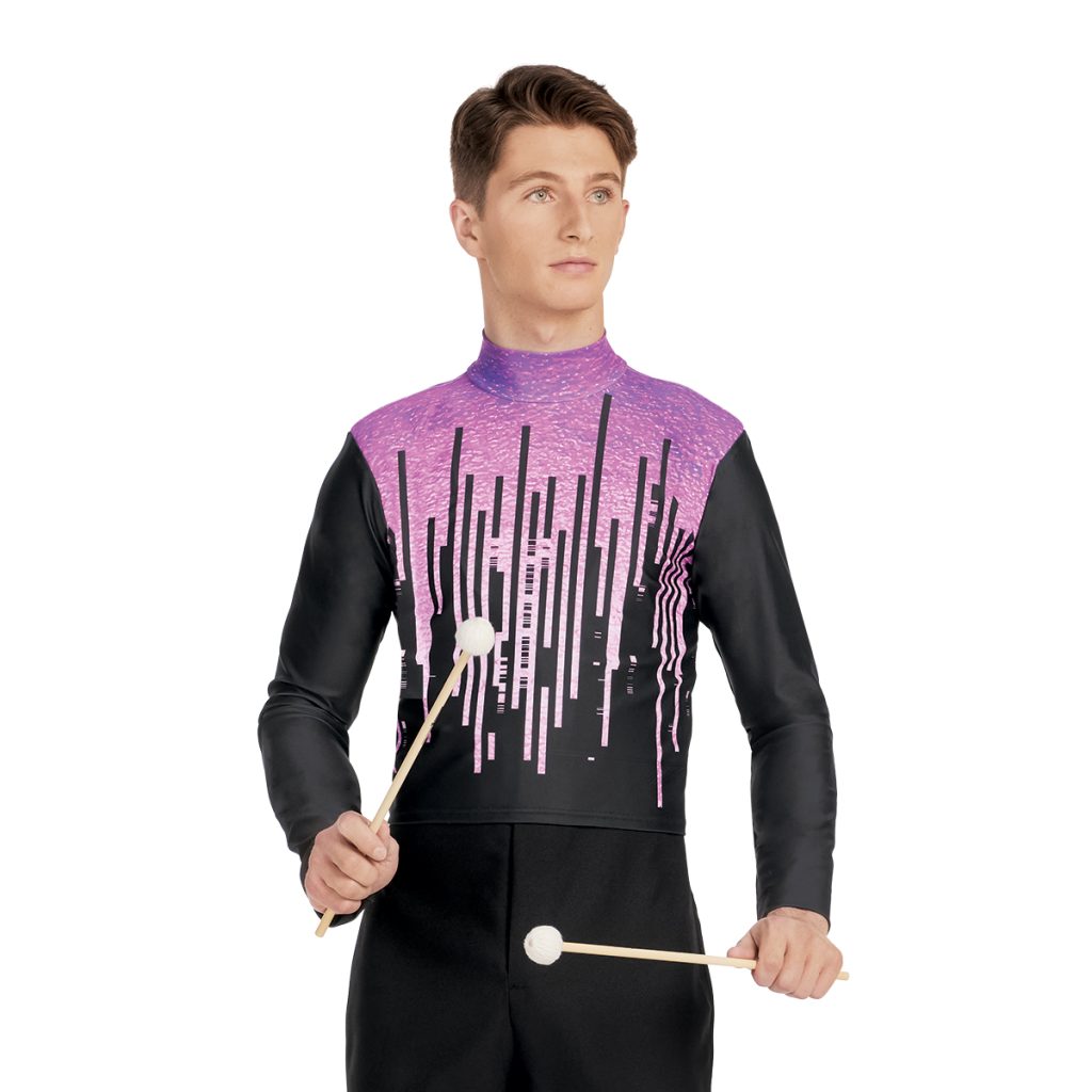 Custom Purple Geometric Printed Marching Top | Band Shoppe