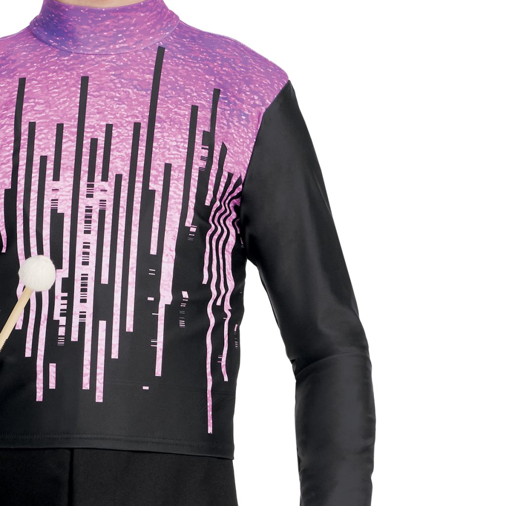 Custom Purple Geometric Printed Marching Top | Band Shoppe