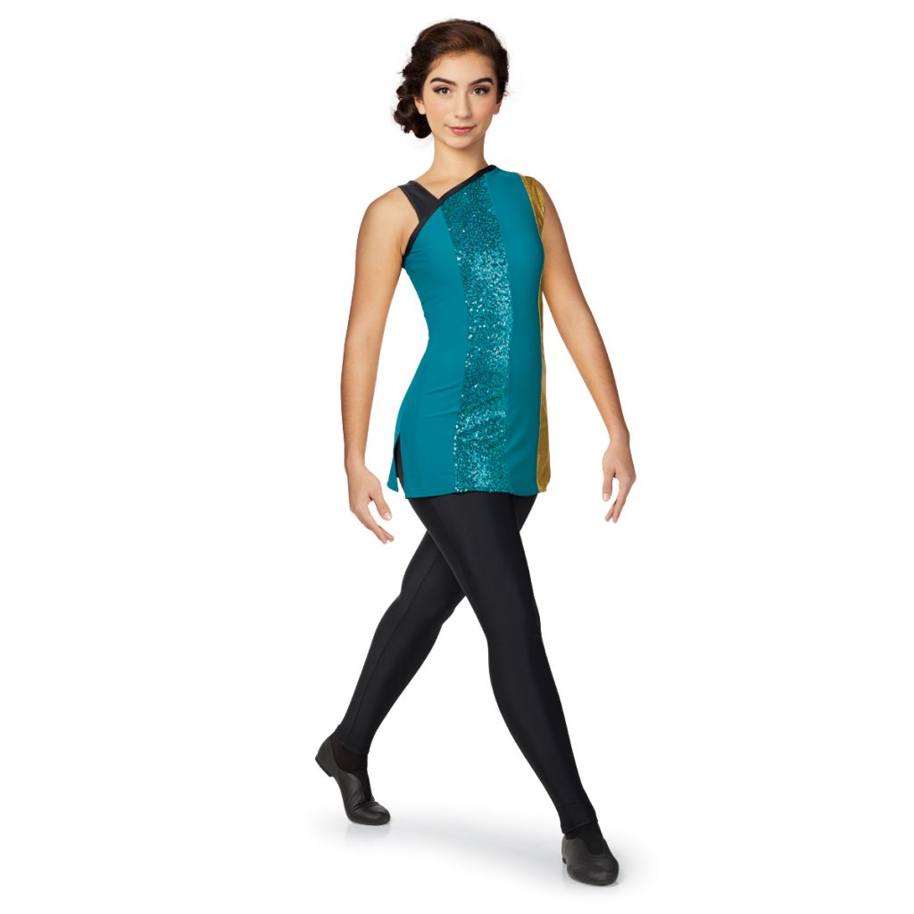 Clearance Teal Asymmetric Tunic + Side Vent | Band Shoppe